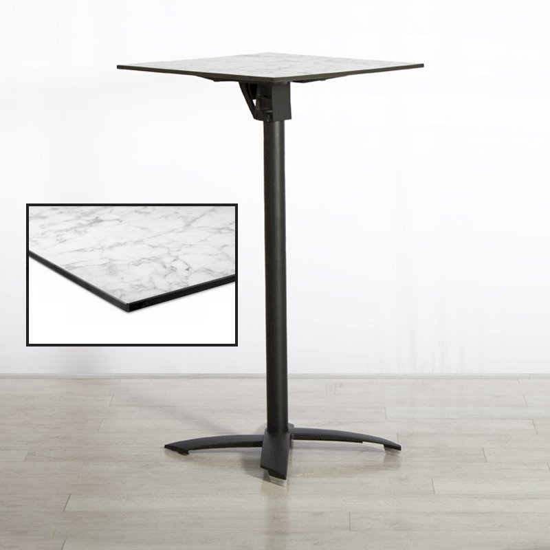 White Marble Square Poseur Table - Hire Cocktail Tables