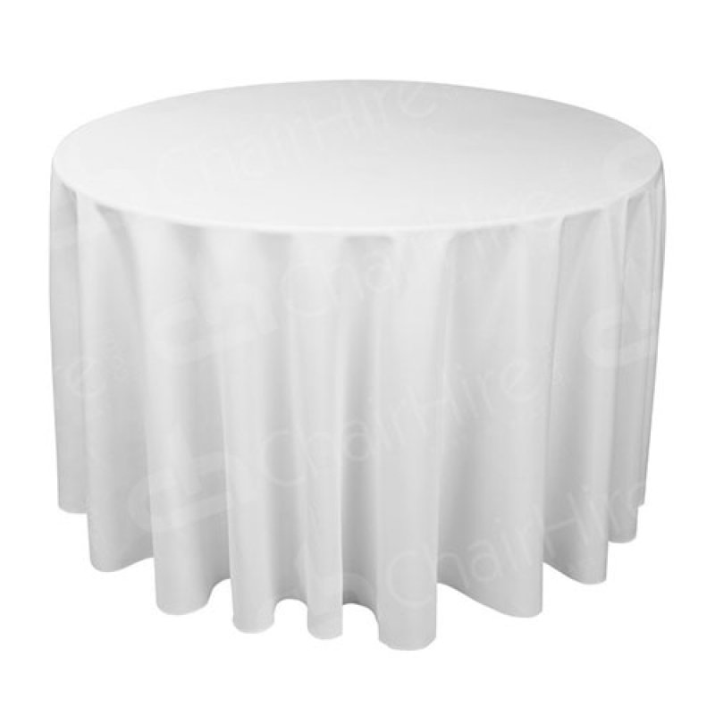 Linen Hire London - Hire White 6ft Round Table Cloths in London