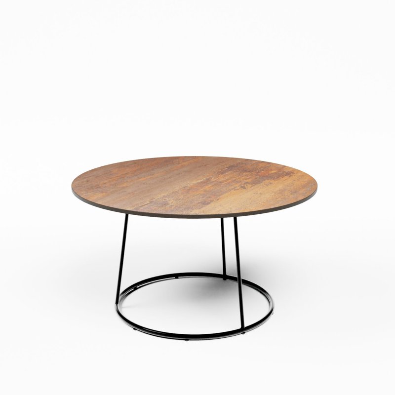 Rust Top Black Spire Coffee Table | Hire Coffee Tables