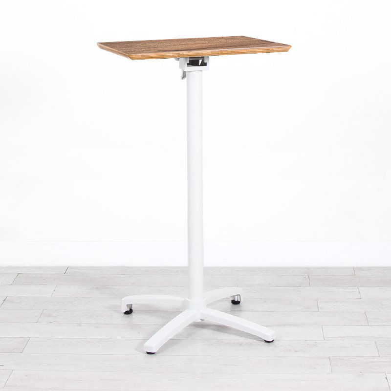 Wooden Poseur Table on a White Frame | Cocktail Tables