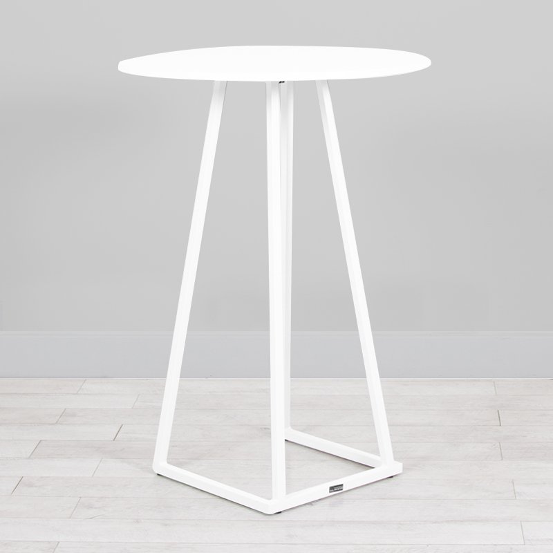 Dallas White Round Poseur Table | Hire Poseur Tables