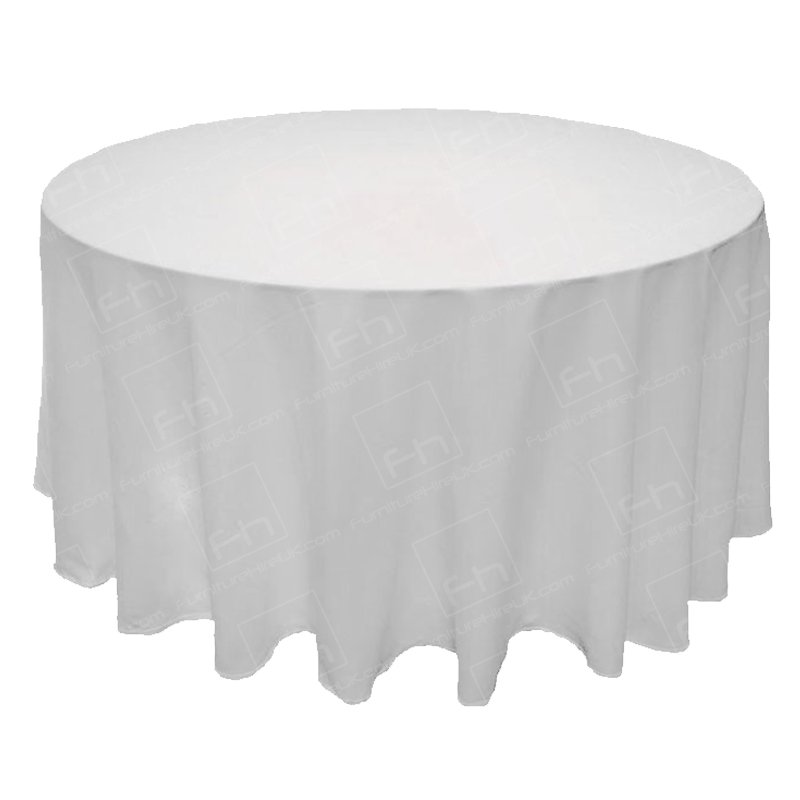 Tablecloth Hire White | 6ft Round | Linen Rental London